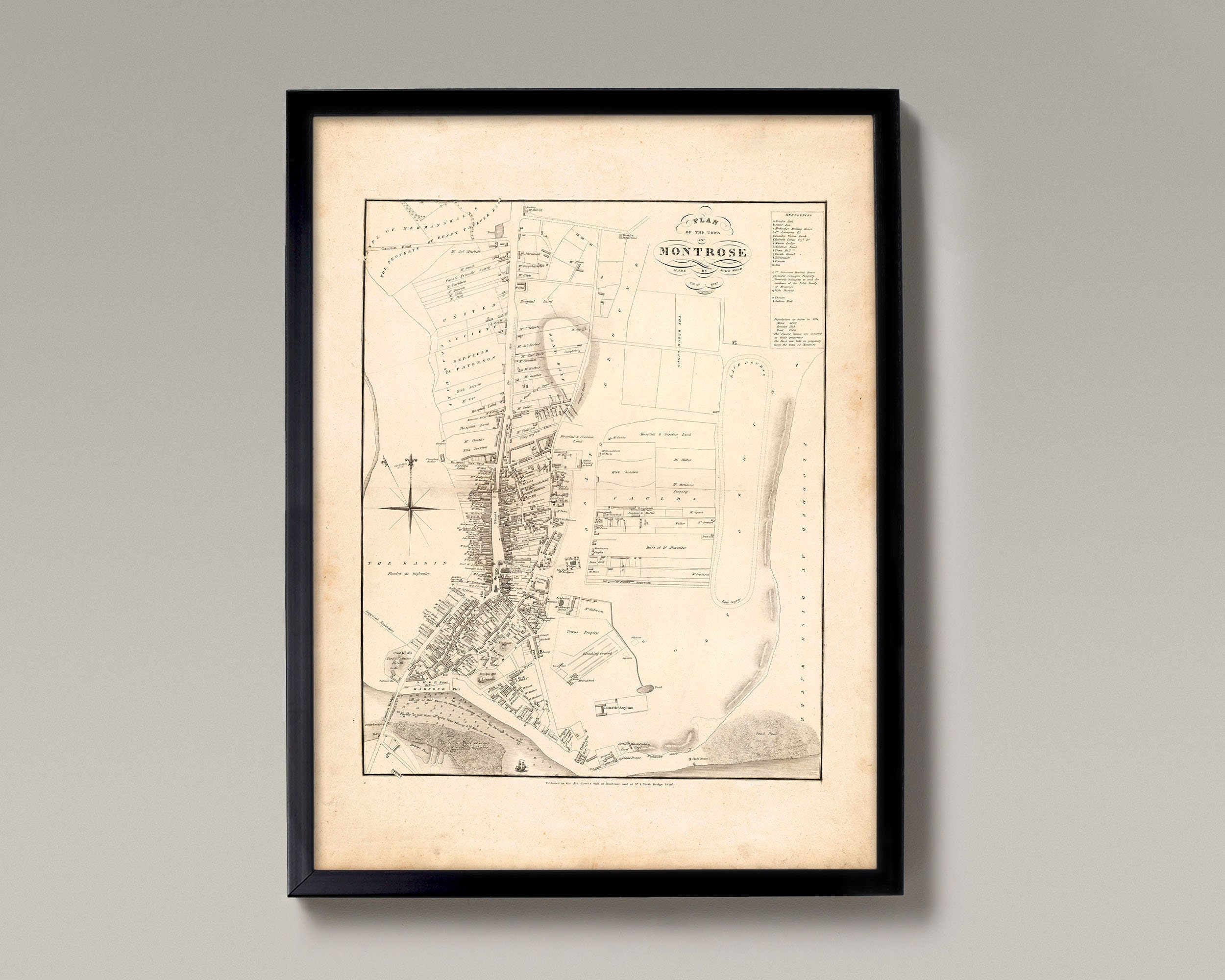 Old Map of Montrose | Fine Art Print | Vintage Town Survey in Angus ...
