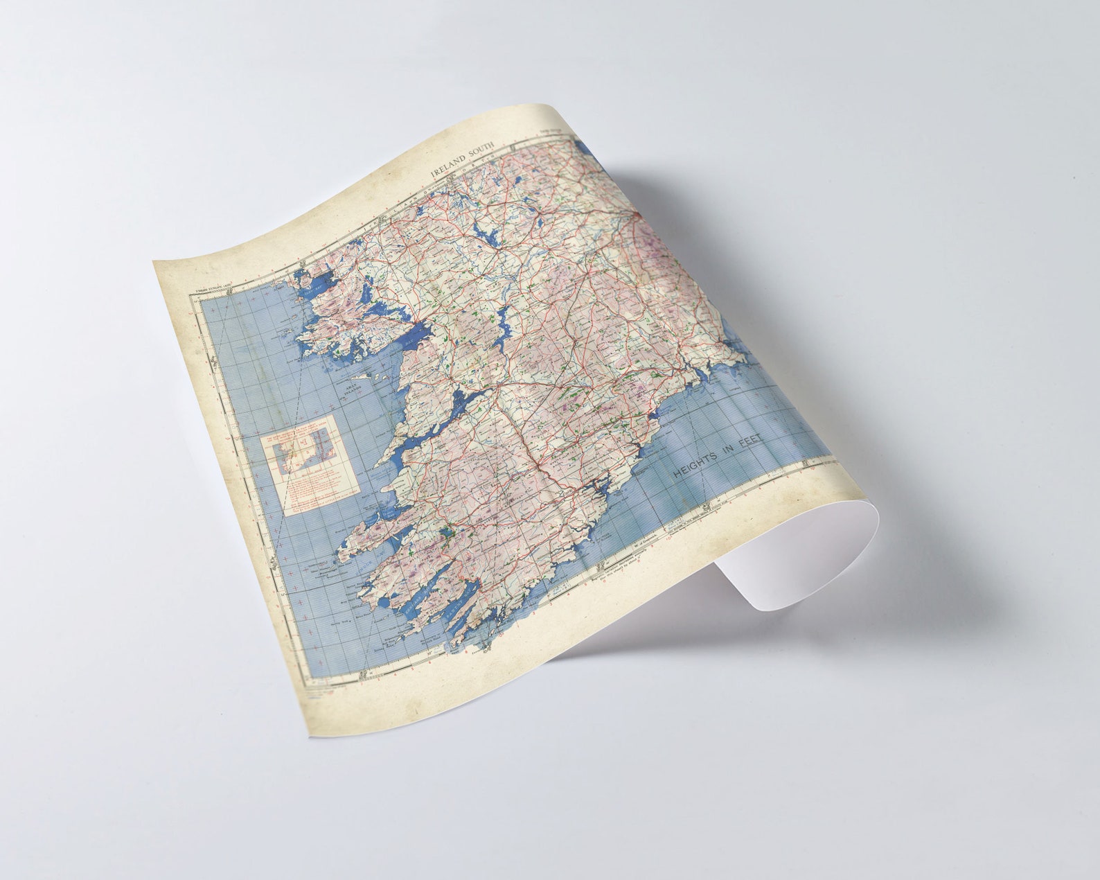Old Map of Ireland Wwii-era Map of UK British War Office - Etsy UK