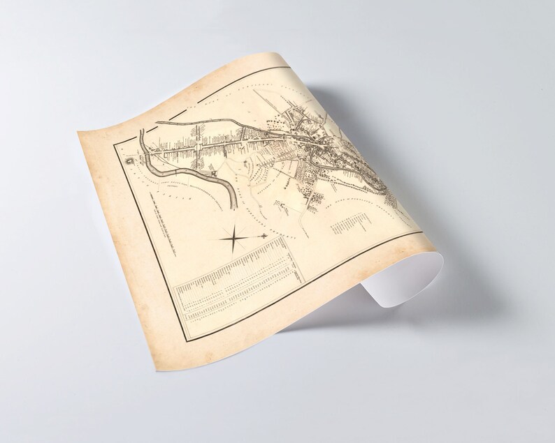 Kilmarnock Old Map | Giclée Fine Art Print | Antique Town Plan, Vintage ...