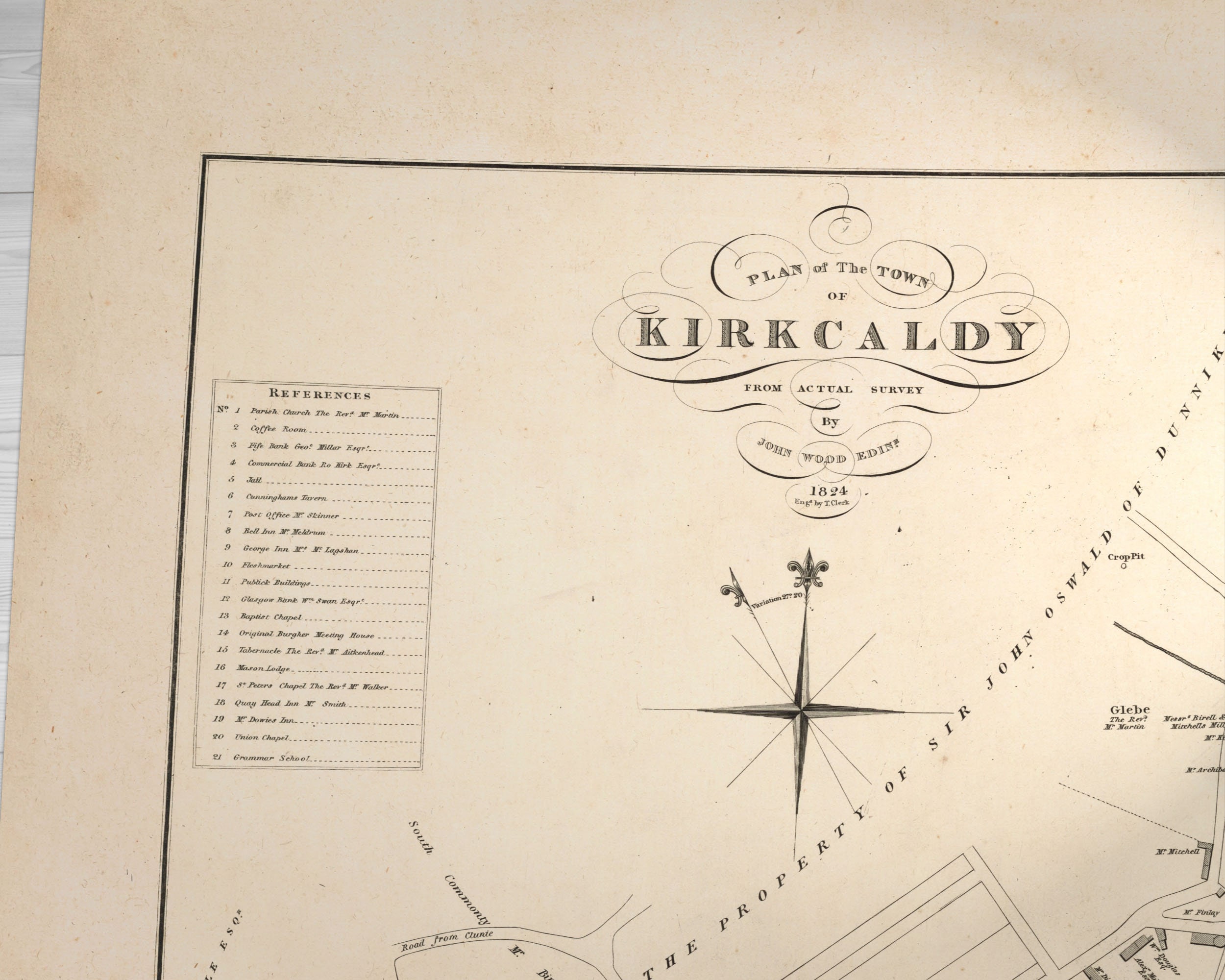 Old Map of Kirkcaldy | Giclée Fine Art Print | Antique Town Plan, Old ...