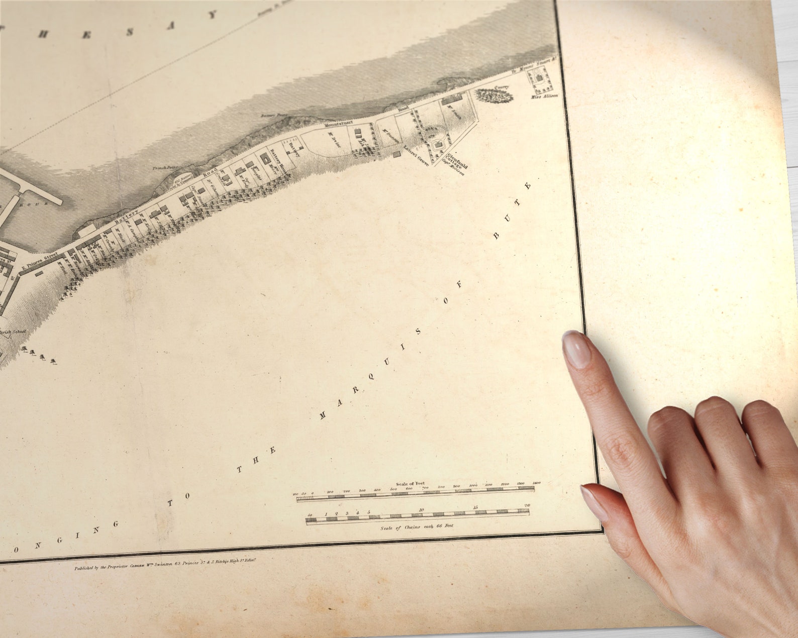 Old Map of Rothesay | Old Map Print | Rothesay Old Map, Rothesay ...