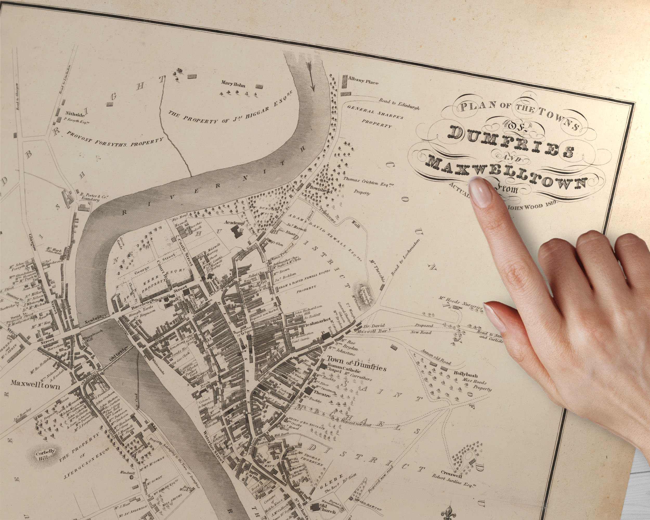 Dumfries and Maxwelltown Old Map | Fine Art Print | Vintique Home Wall ...