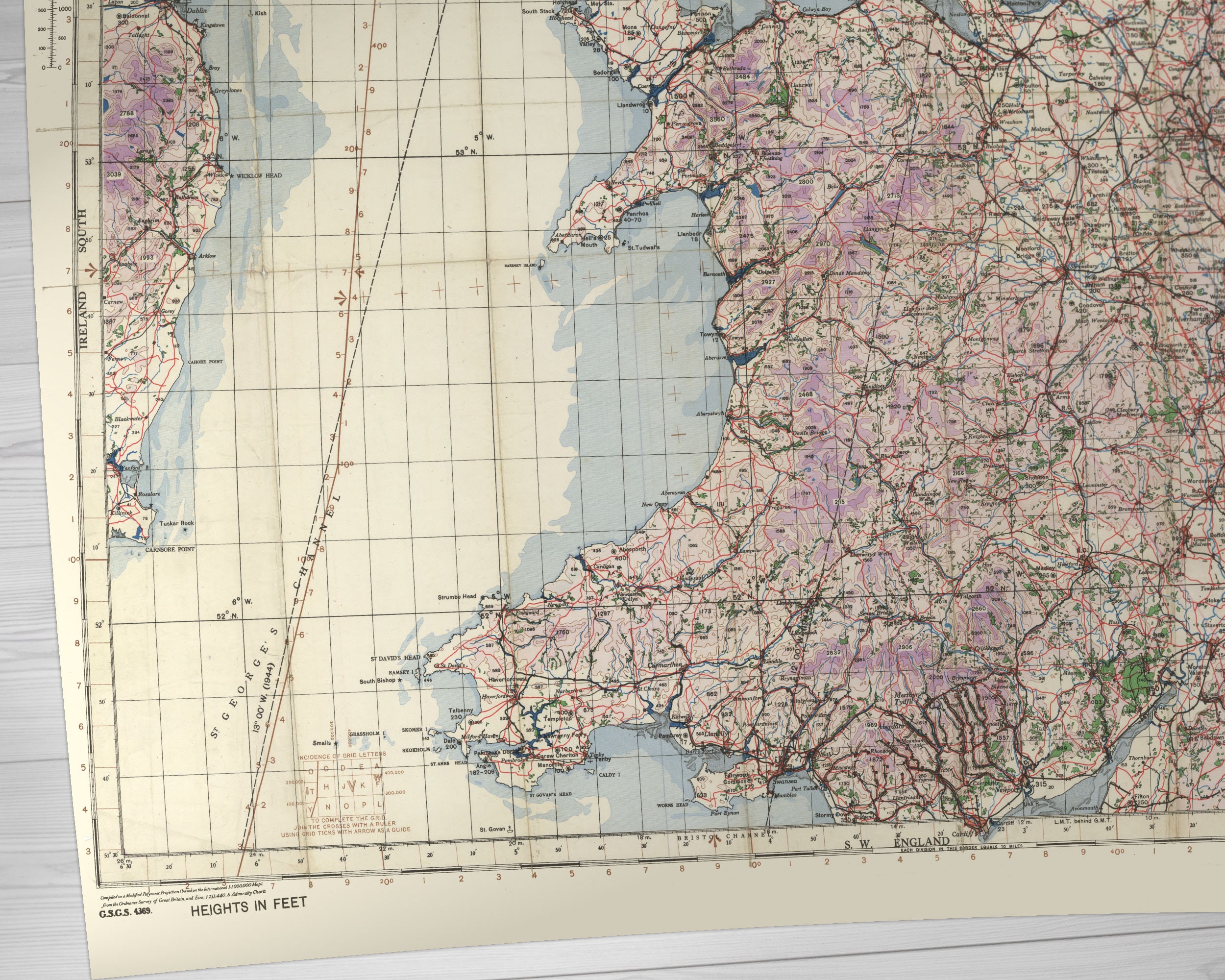 Vintage Map of Wales and North England 1940 British War - Etsy UK