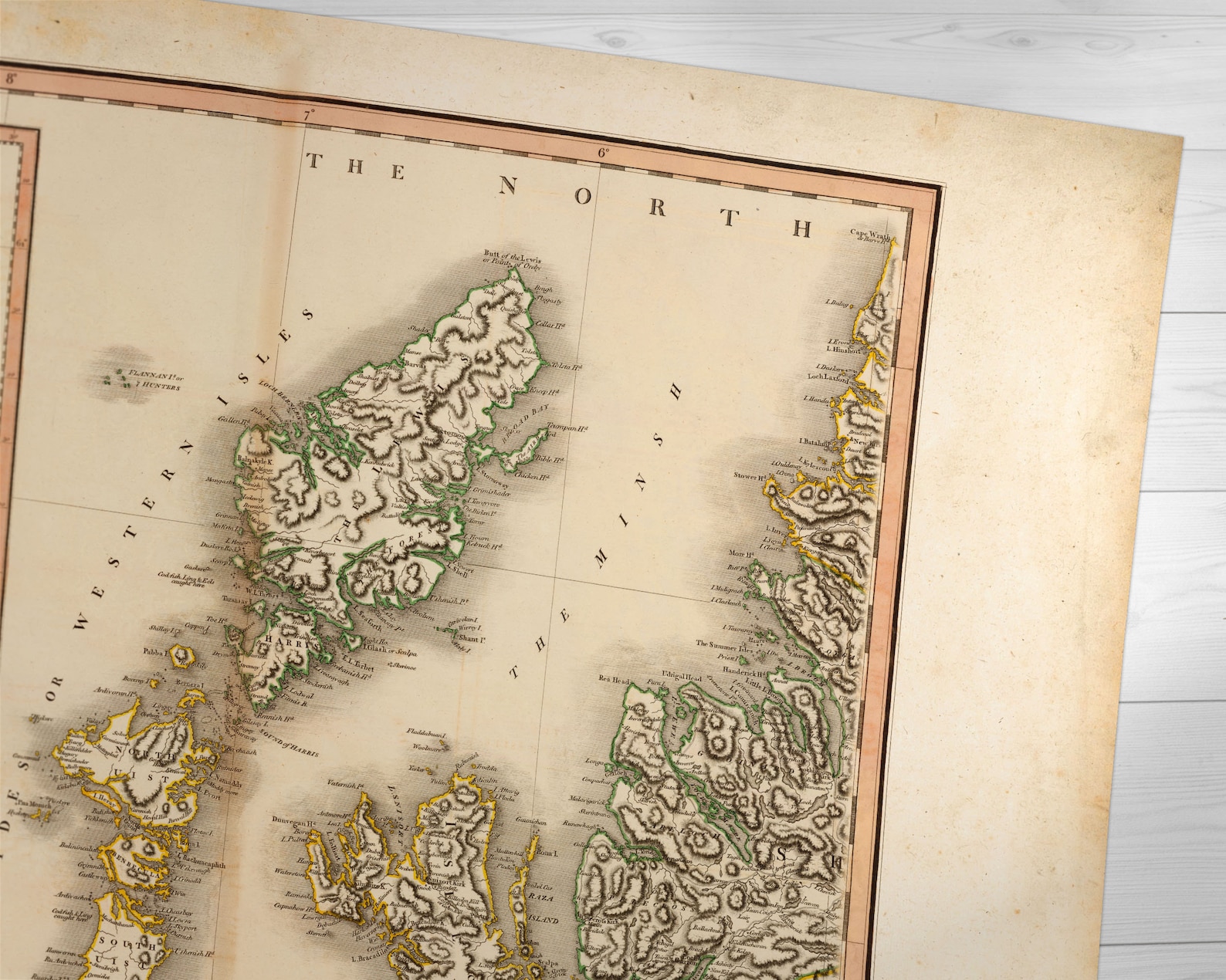 Antique Map of the Outer Hebrides | Map Print Shows; Isle of Lewis ...