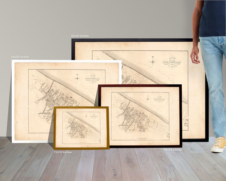 Old Map of Portobello, Edinburgh | Fine Art Print | Old Town Survey of ...