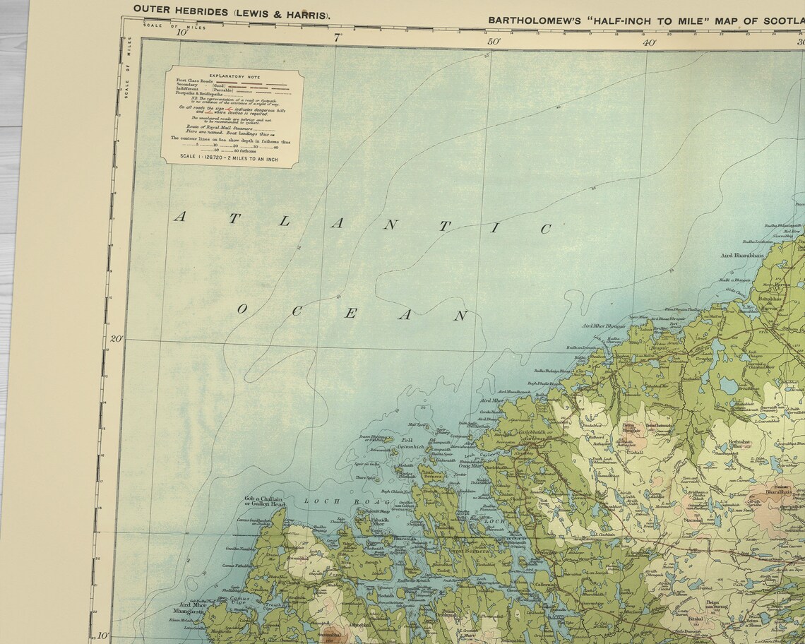 Map of Lewis Scottish Hebrides Giclée Reproduction Print | Etsy UK