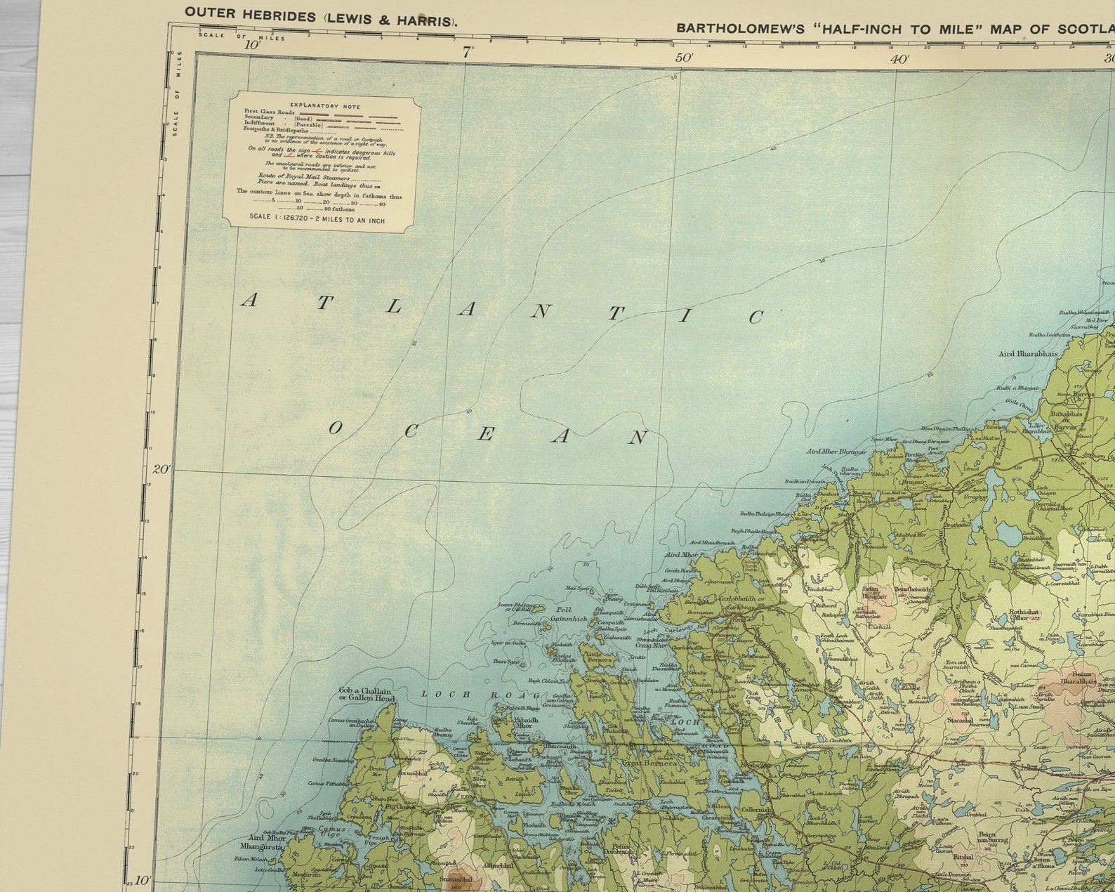 Map of Lewis, Scottish Hebrides | Giclée Reproduction Print – old Map ...