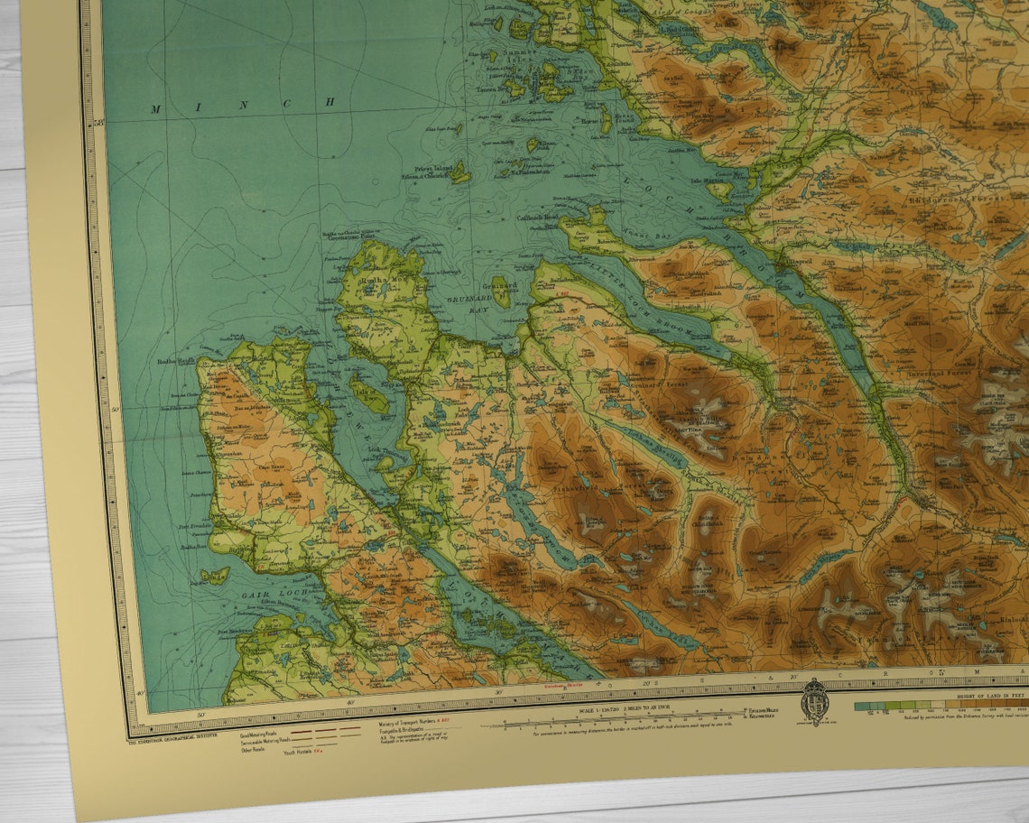Loch Broom Old Map of Ullapool Gairloch Poolewe Asynt | Etsy UK
