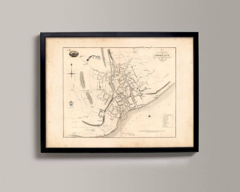 Arbroath Antique Map | Fine Art Print | Antique Map of Aberbrothock ...