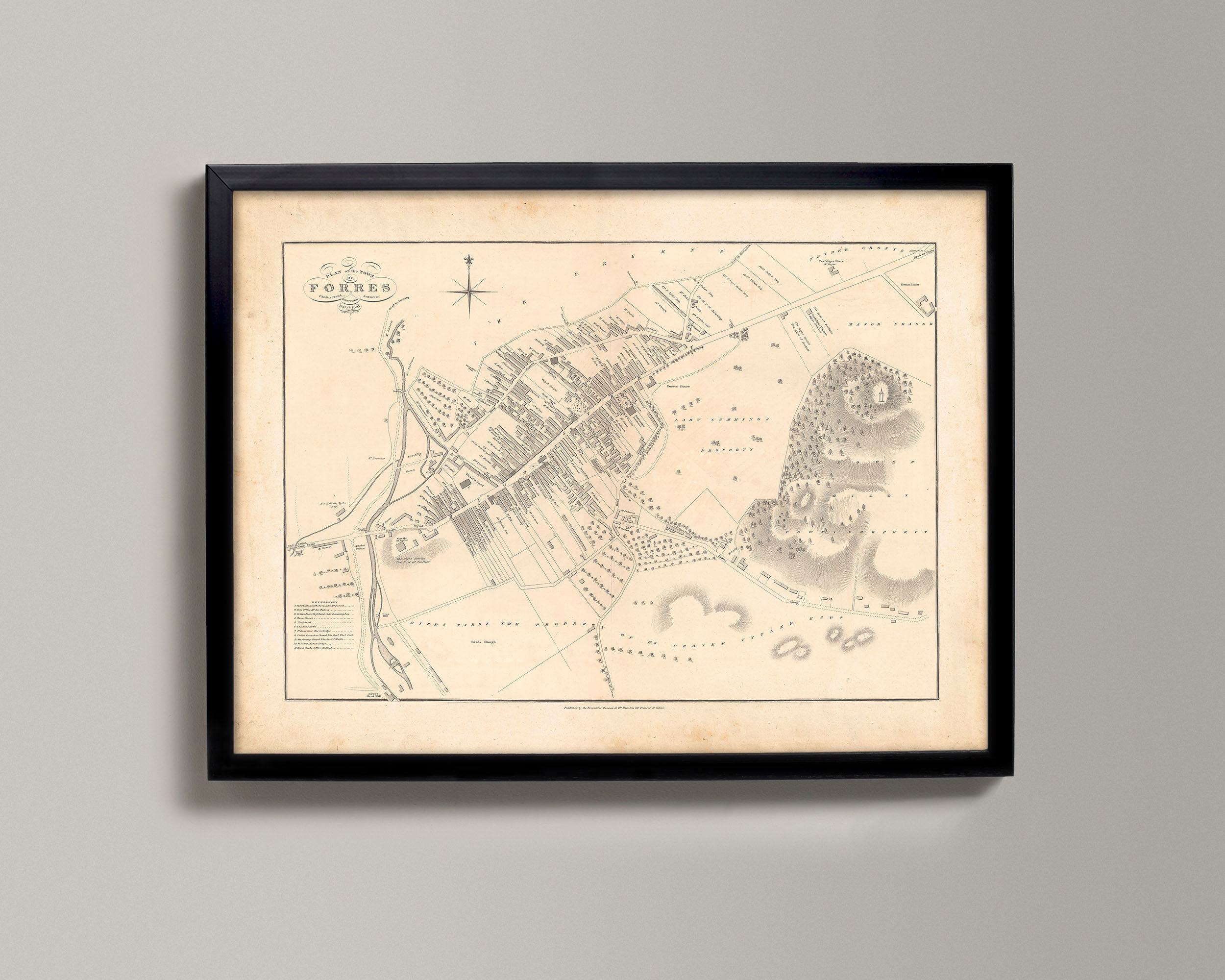 Forres Old Map | Giclée Fine Art Print | Vintage Town Plan, Antique ...