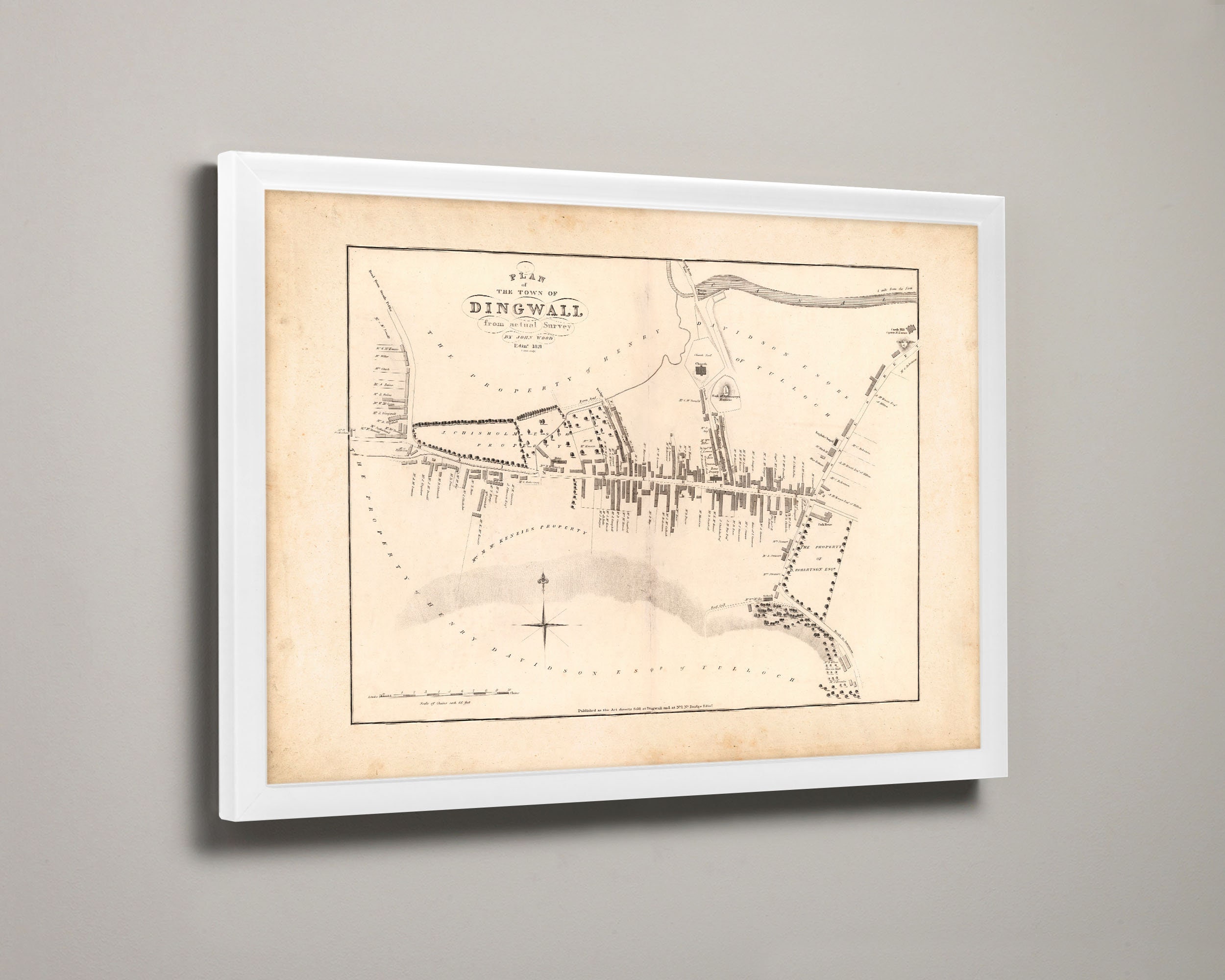 Dingwall Old Map | Fine Art Print | Antique, Vintage Old Map of the ...