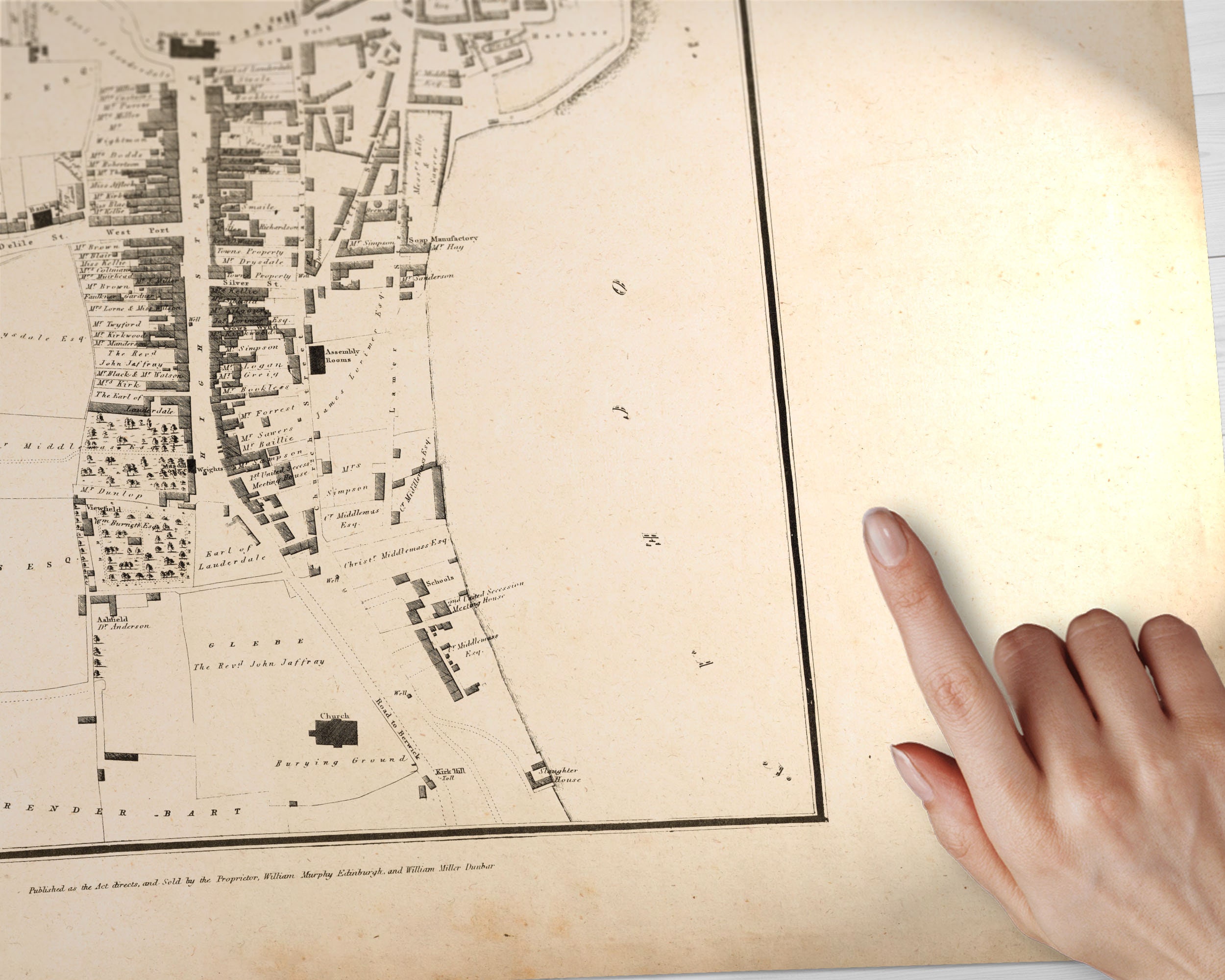 Old Map of Dunbar | Old Map Print | Dunbar Old Map, Dunbar Vintage Map ...