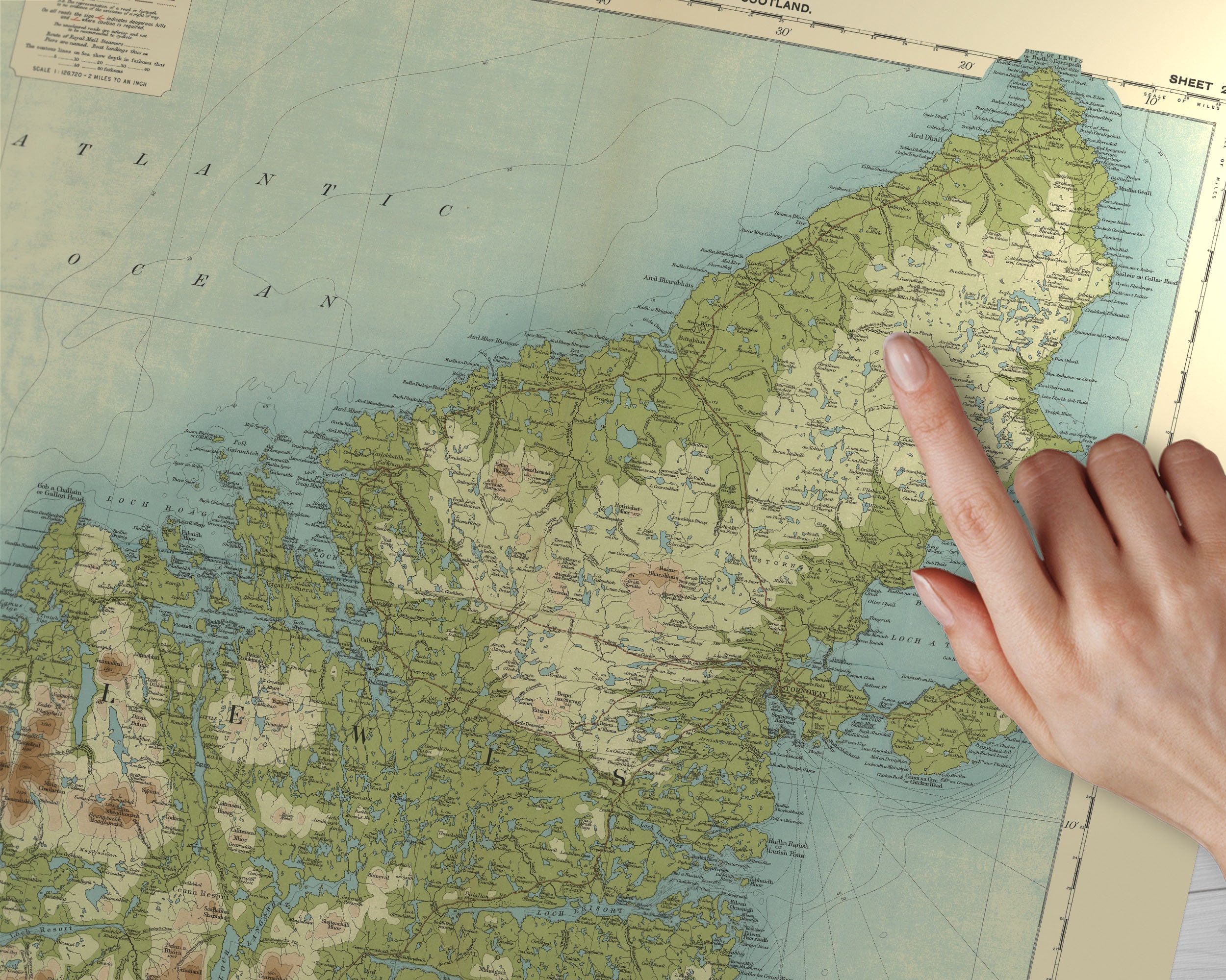 Map of Lewis, Scottish Hebrides | Giclée Reproduction Print – old Map ...