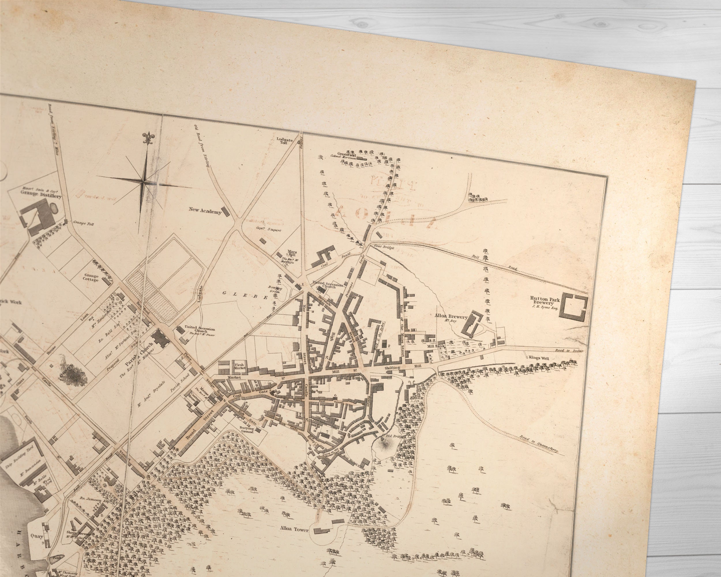 Old Map of Alloa Old Map Print Alloa Old Map, Alloa Vintage Map, Alloa ...