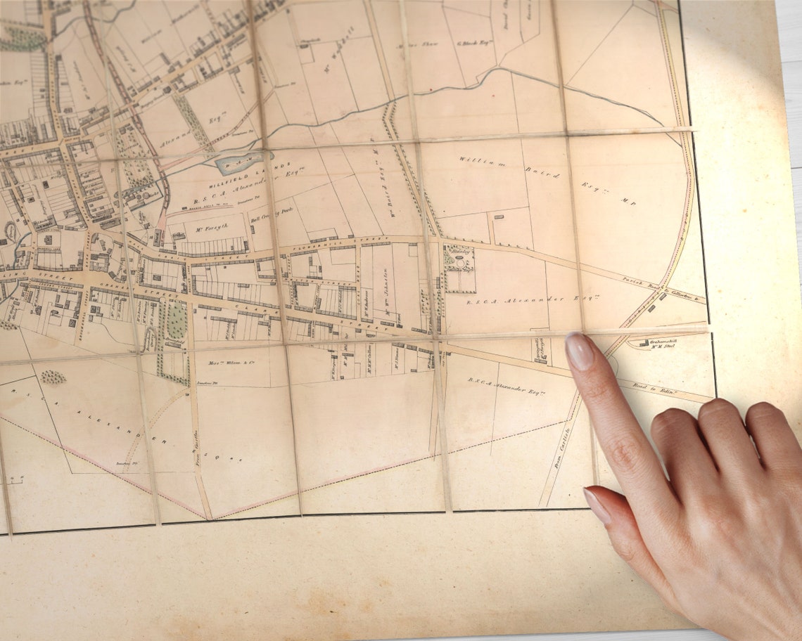 Old Map of Airdrie | Old Map Print | Airdrie Old Map, Airdrie Vintage ...