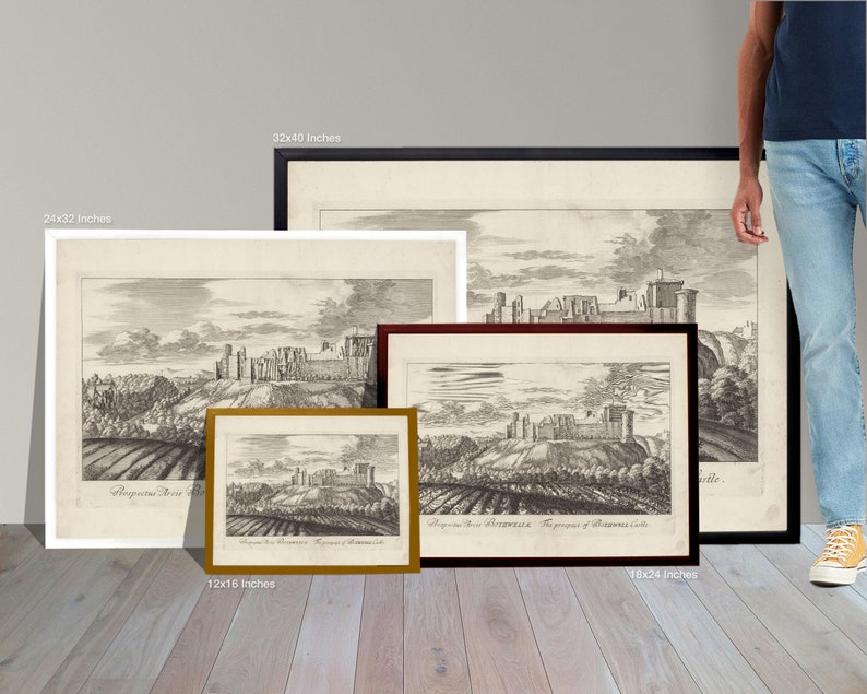 The Prospect of Bothwell Castle Historical Scottish Town Drawing ...