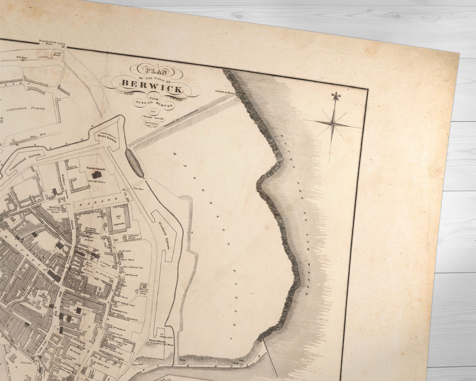 Old Map of Berwick Fine Art Print Vintage Old Map of - Etsy UK