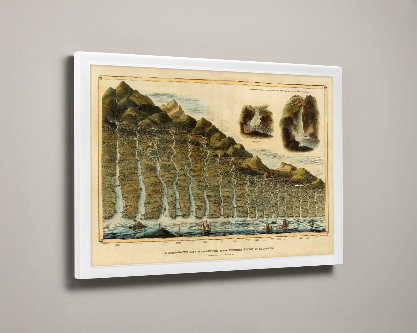 Principal Rivers of Scotland Old Map of Scottish Rivers Scottish Gift ...