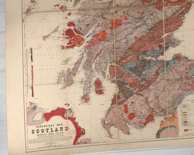 Scottish Geological Chart | Giclée Reproduction, Geologist Gift ...