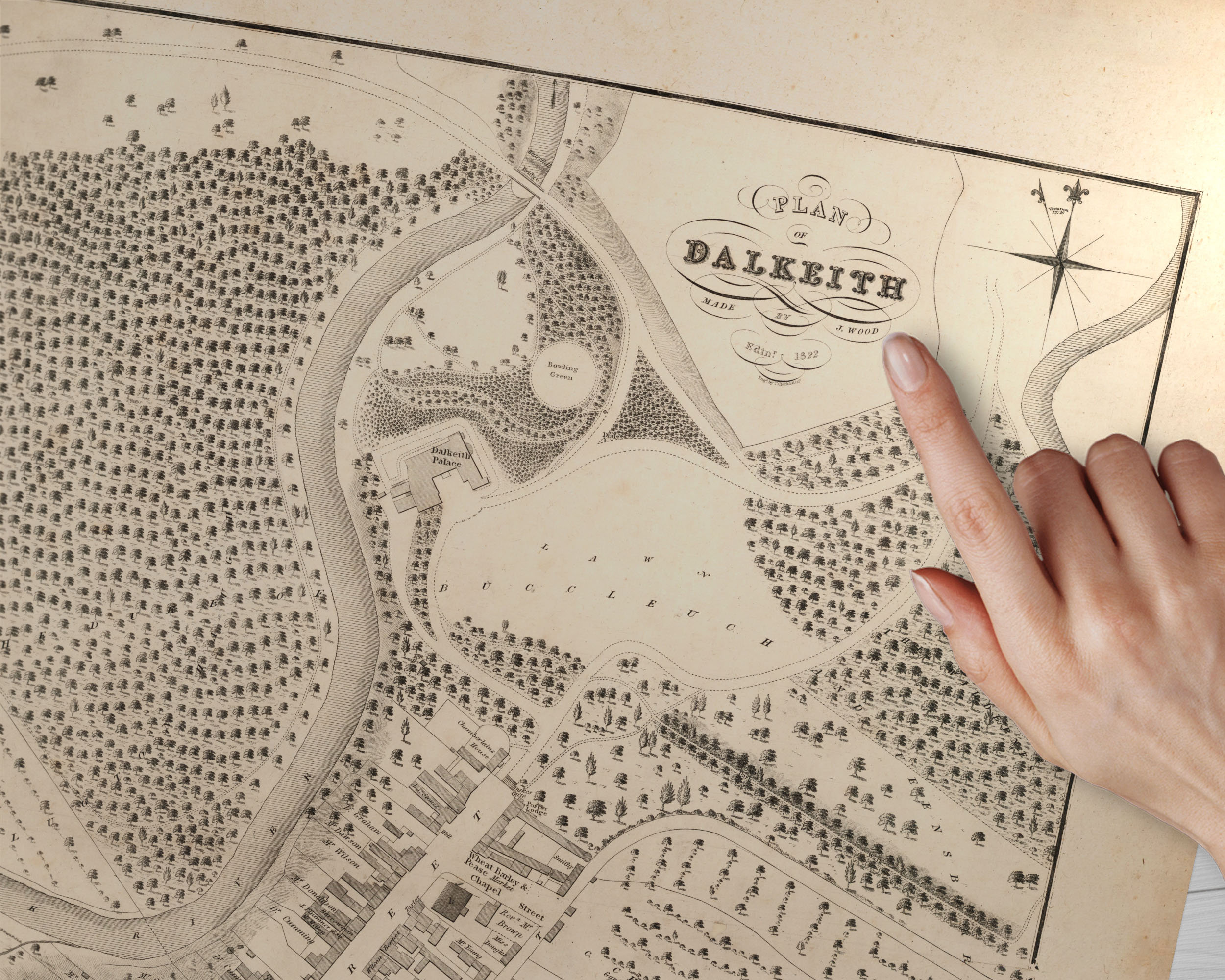 Dalkeith, Edinburgh Antique Town Plan Fine Art Print Old, Vintage Map ...