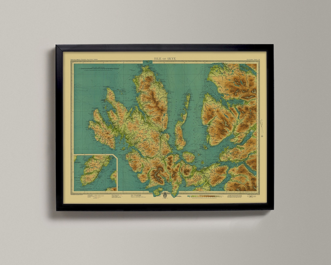 Old Map of Skye & Applecross | NC500 Portree, Raasay, Scalpay, Kyle ...