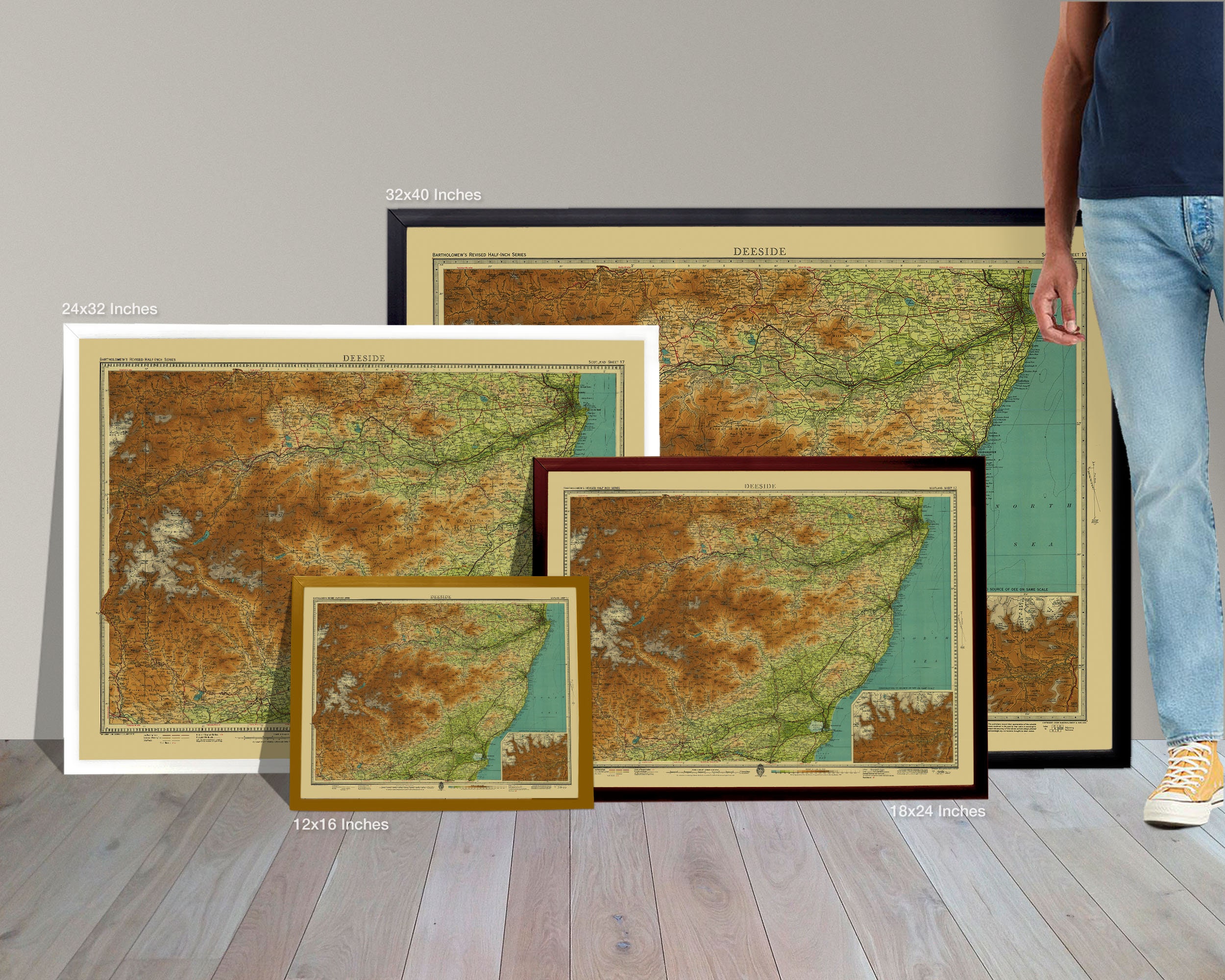 Old Map of Deeside | Aberdeen, Stonehaven, Braemar, Ballater, Tomintoul ...