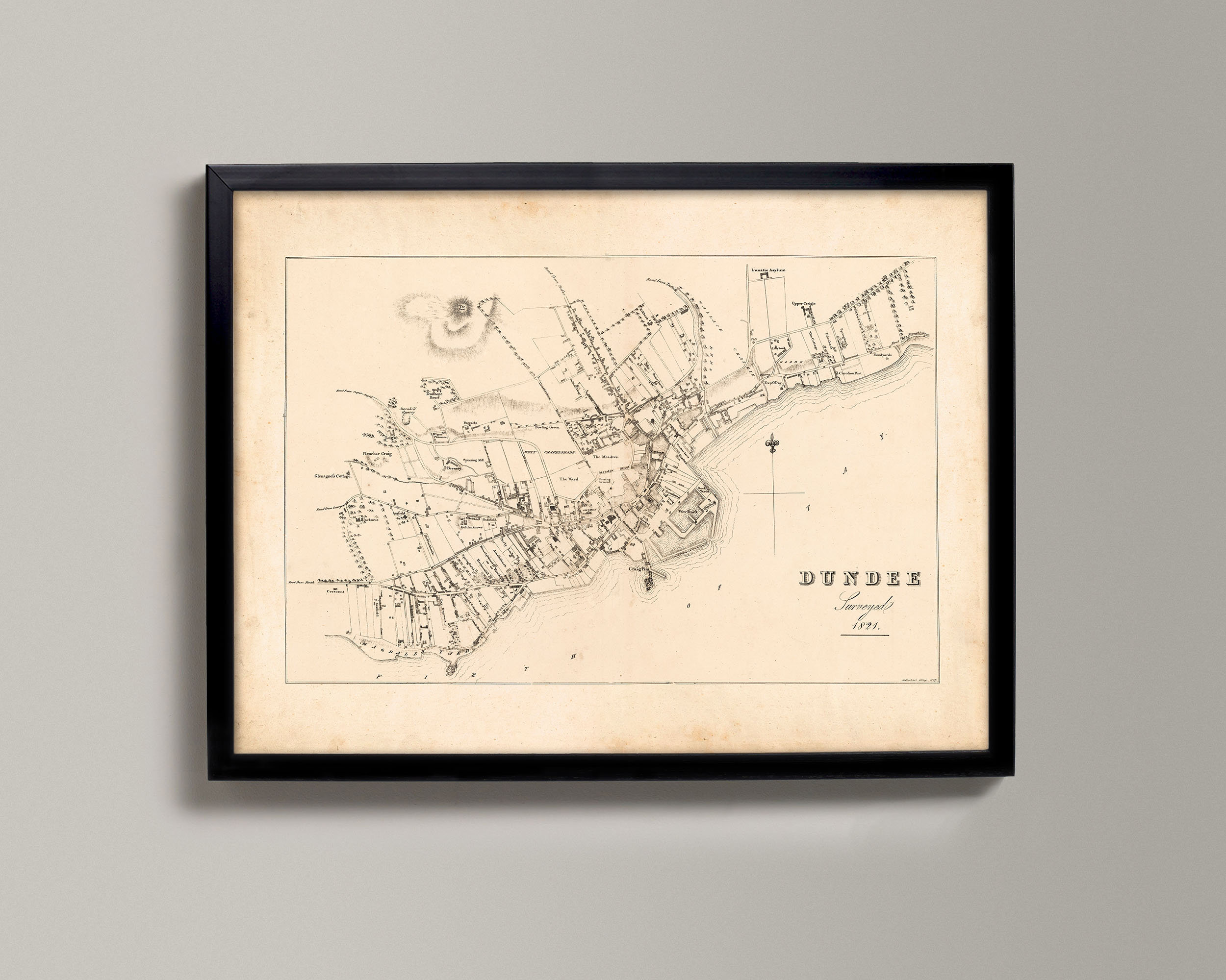 Old Map of Dundee | Old Map Print | Dundee Old Map, Dundee Vintage Map ...