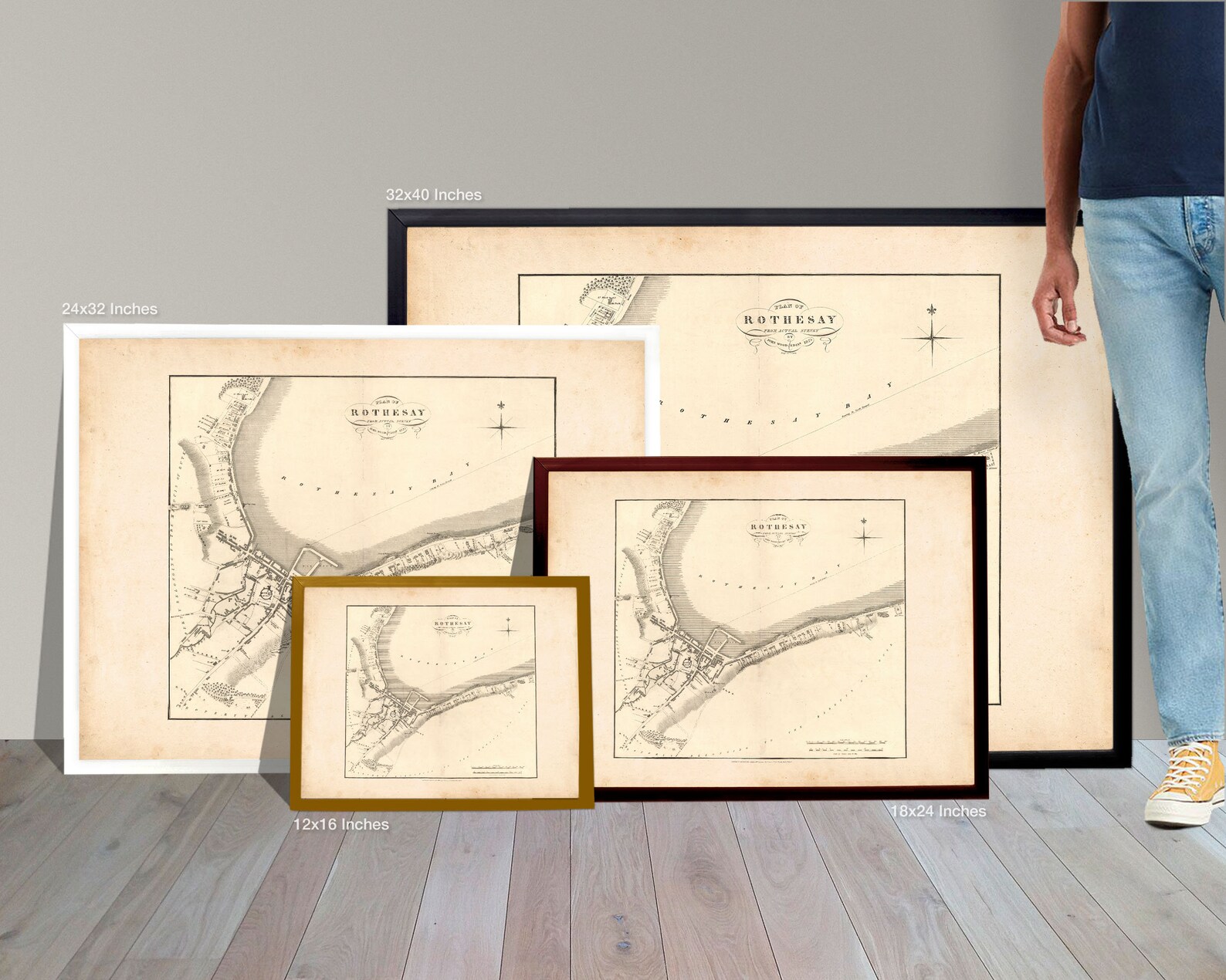 Old Map of Rothesay | Old Map Print | Rothesay Old Map, Rothesay ...