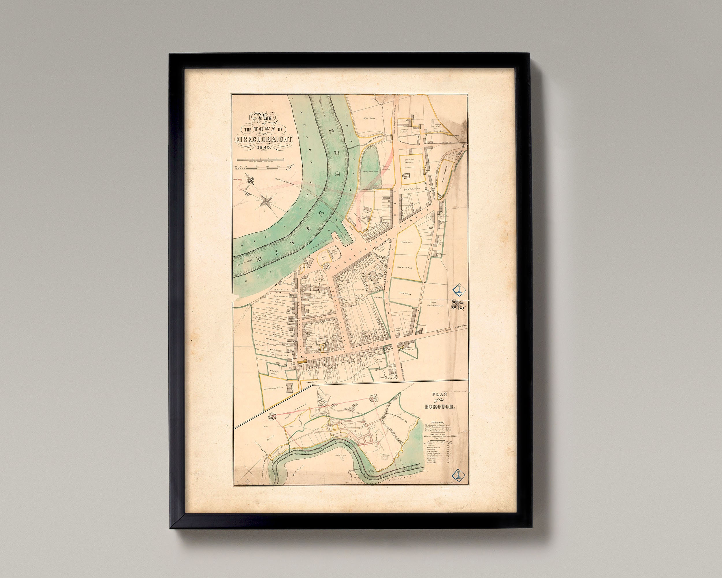 Old Map of Kirkcudbright Old Map Print Kirkcudbright Map, Kirkcudbright ...