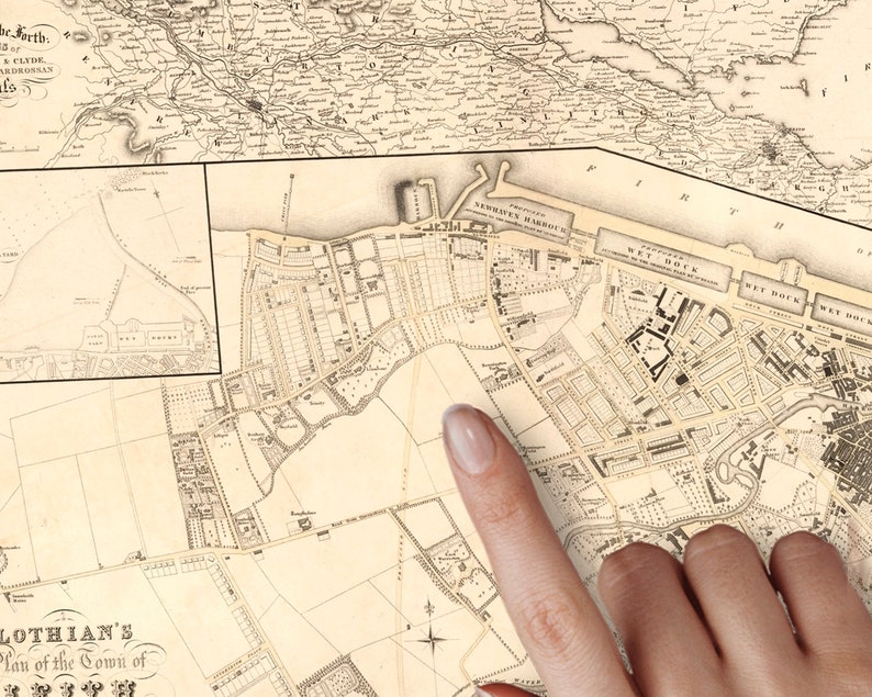 Old Map Of Leith Old Map Print Leith Old Map Leith | Etsy