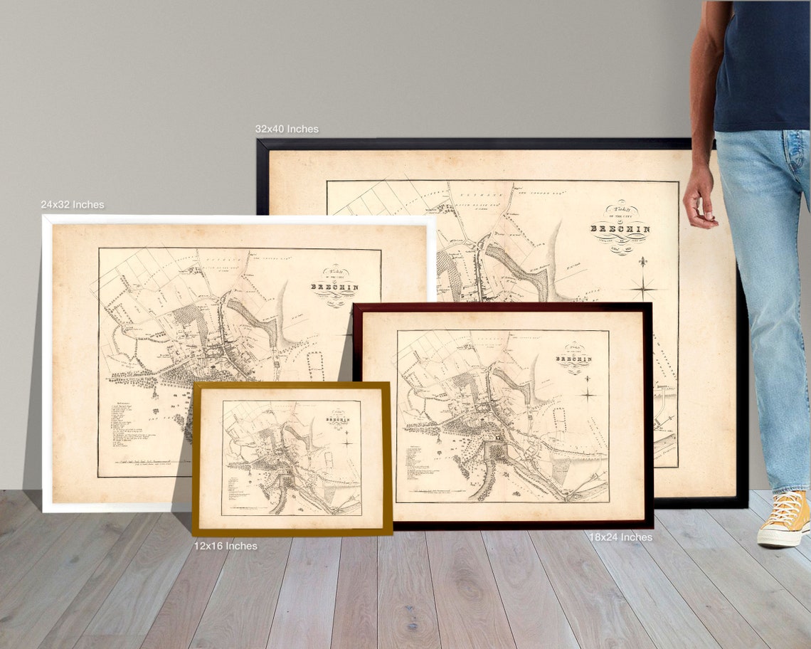 Old Map of Brechin | Old Map Print | Brechin Old Map, Brechin Vintage ...