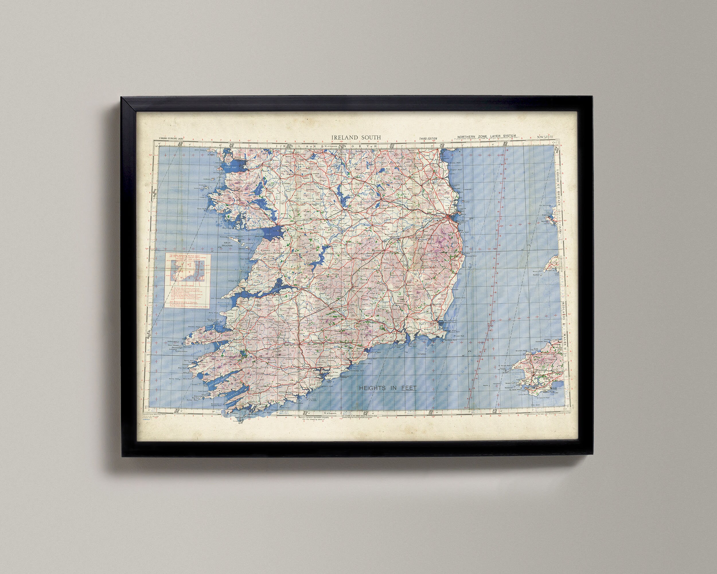 Old Map of Ireland Wwii-era Map of UK British War Office - Etsy UK