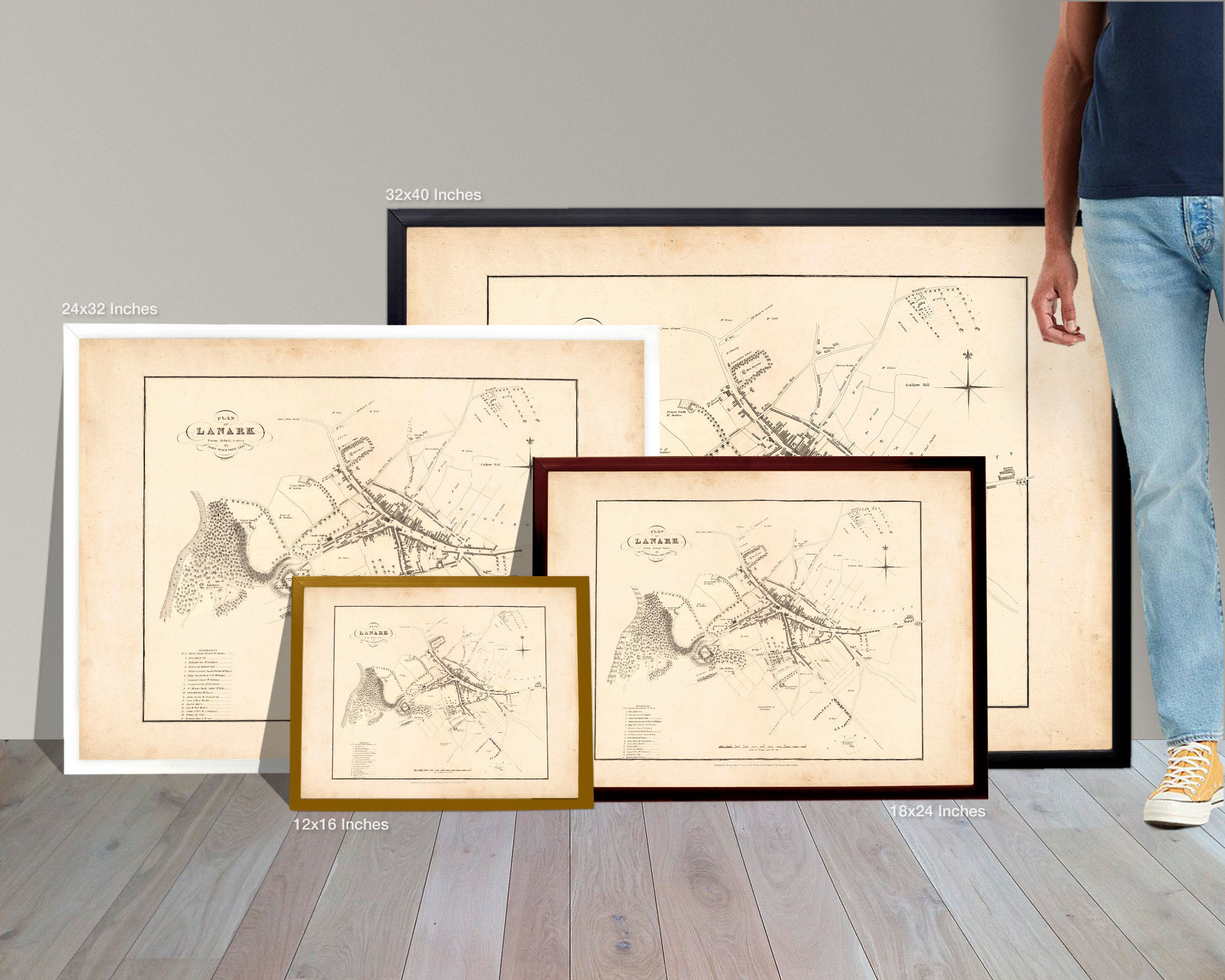 Old Map of Lanark | Old Map Print | Lanark Old Map, Lanark Vintage Map ...