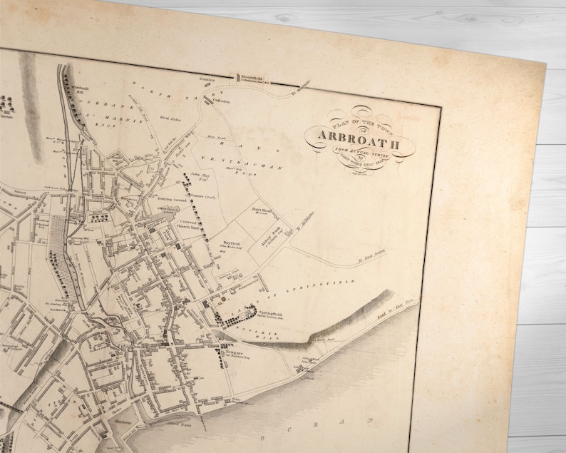 Arbroath Antique Map Fine Art Print Antique Map of Aberbrothock, Angus ...