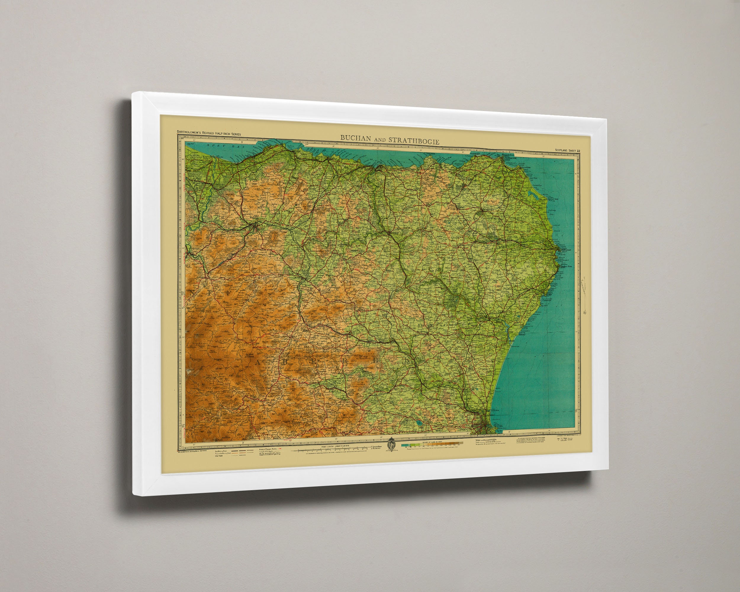 Old Map Shows Aberdeen Inverurie Peterhead Fraserburgh - Etsy