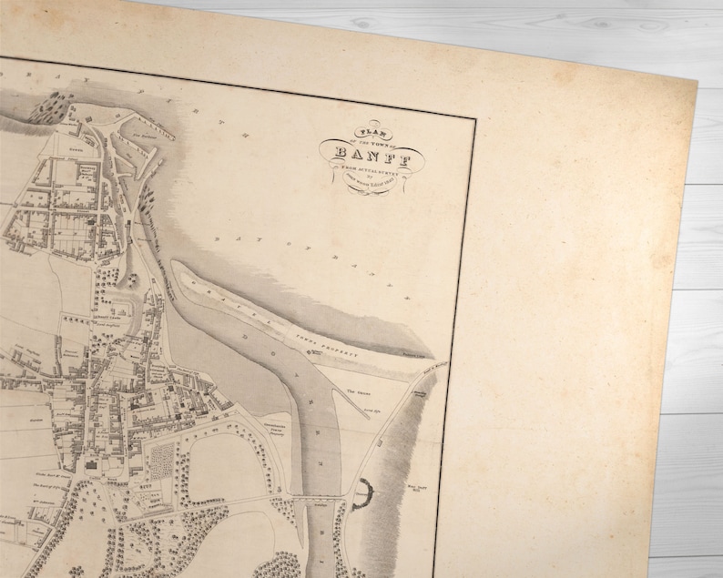 Banff Old Map Fine Art Print Vintage Map of Banff, Moray, Morayshire ...