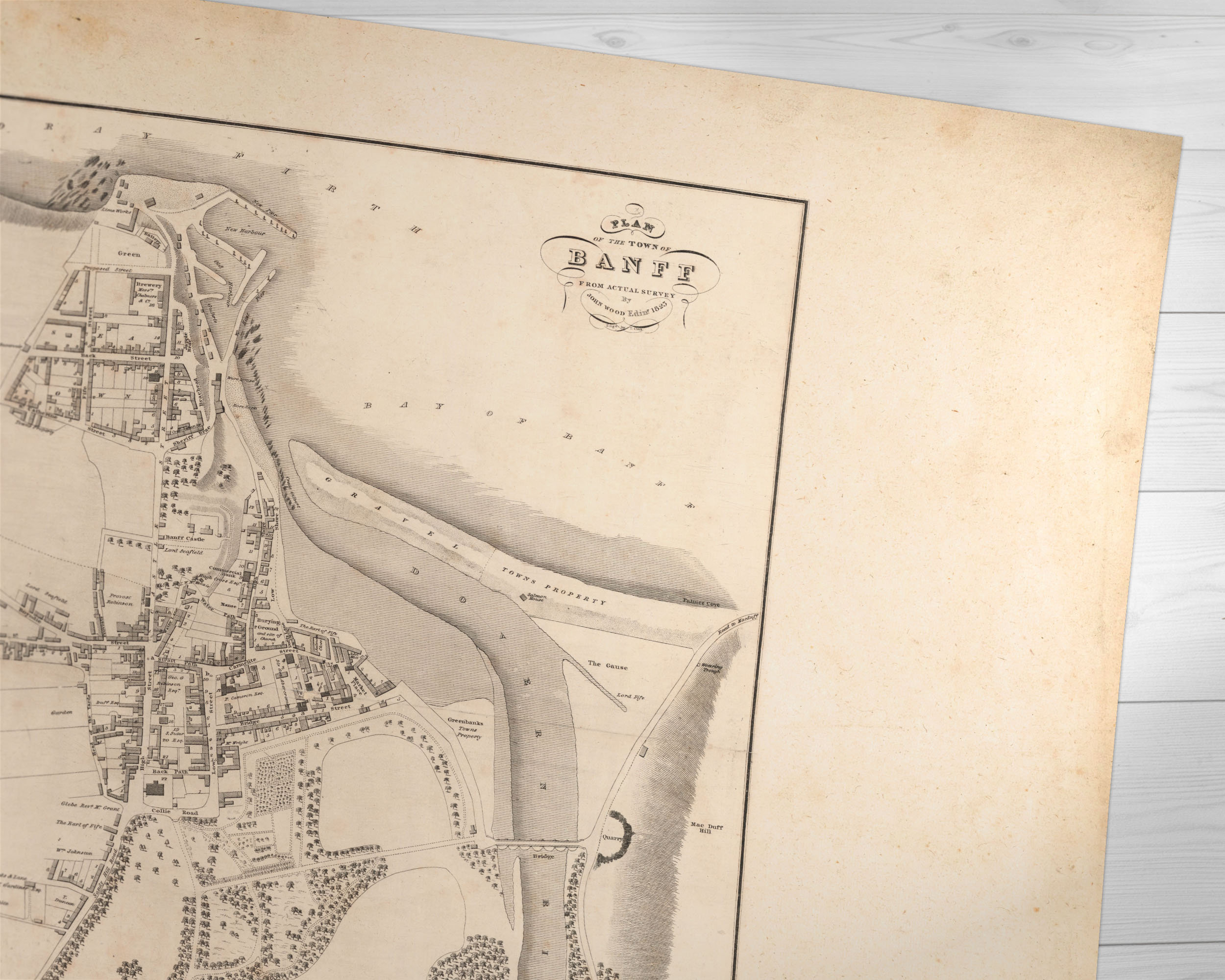 Banff Old Map Fine Art Print Vintage Map of Banff, Moray, Morayshire ...