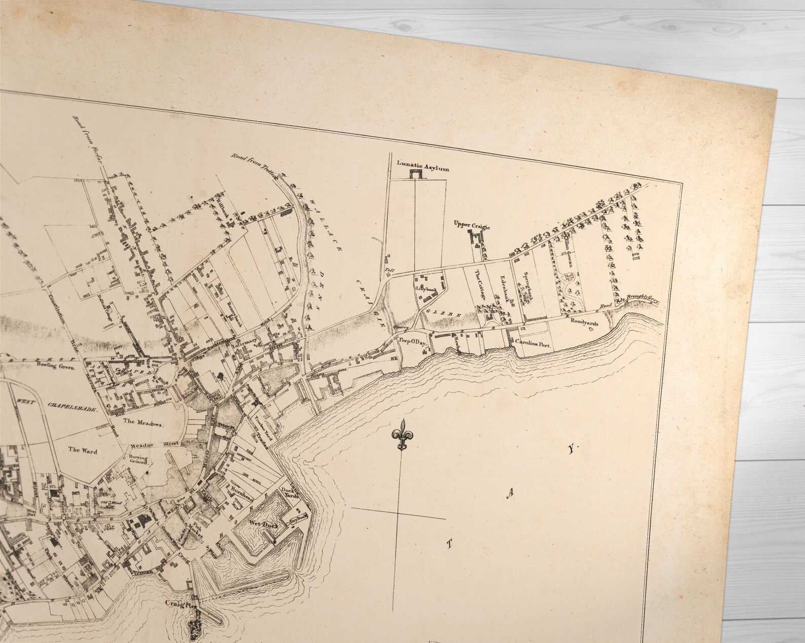 Old Map of Dundee | Old Map Print | Dundee Old Map, Dundee Vintage Map ...