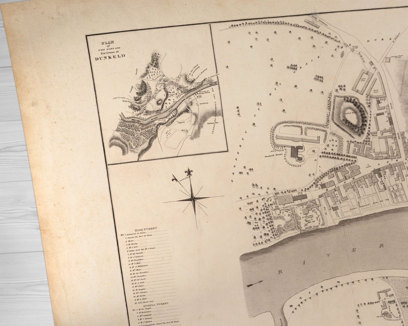Old Map of Dunkeld | Old Map Print | Dunkeld Old Map, Dunkeld Vintage ...