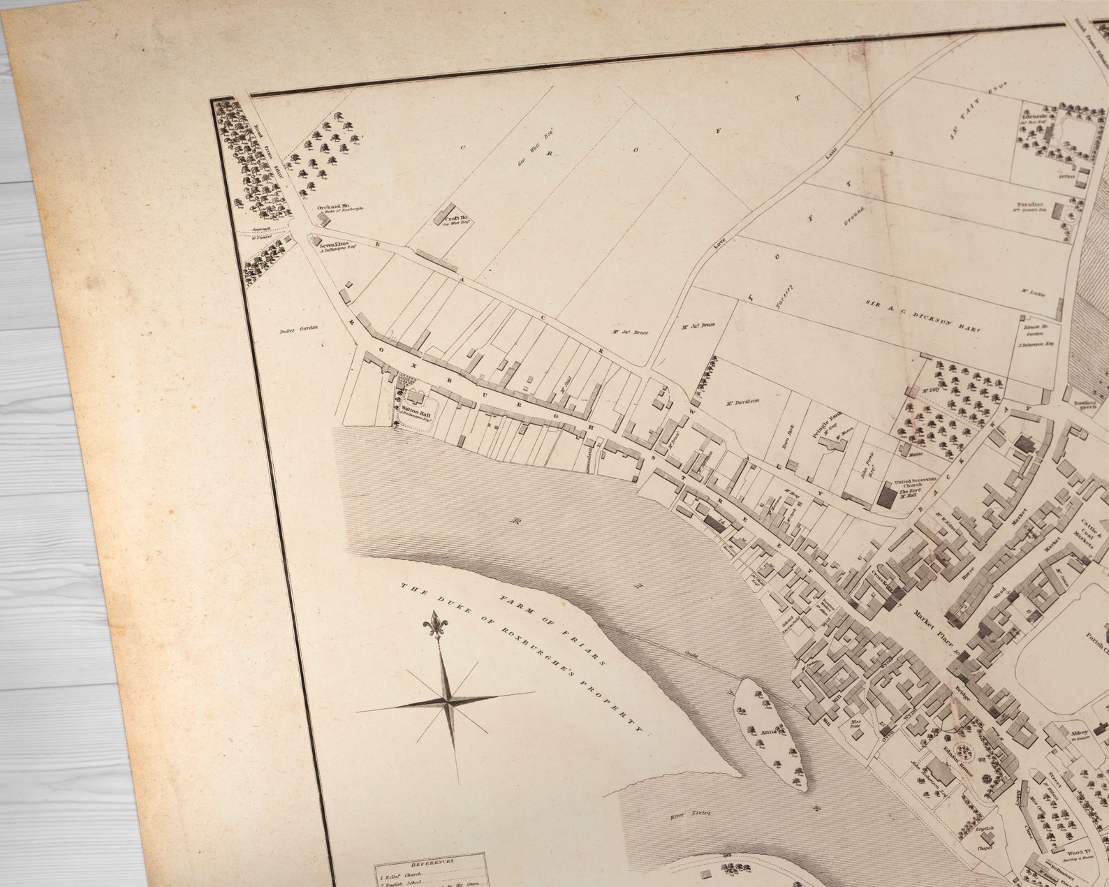 Old Map of Kelso | Old Map Print | Kelso Old Map, Kelso Vintage Map ...