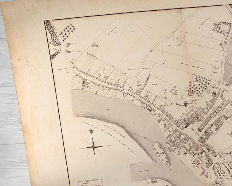 Old Map of Kelso | Old Map Print | Kelso Old Map, Kelso Vintage Map ...