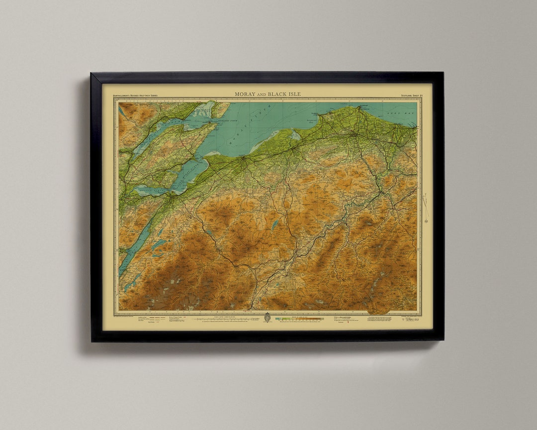 Old Map of Moray & Black Isle | Inverness, Fortrose, Dingwall, Grantown ...