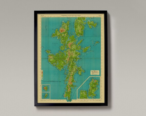 Old Map of Shetland Lerwick Fair Isle Scalloway Bressay | Etsy UK