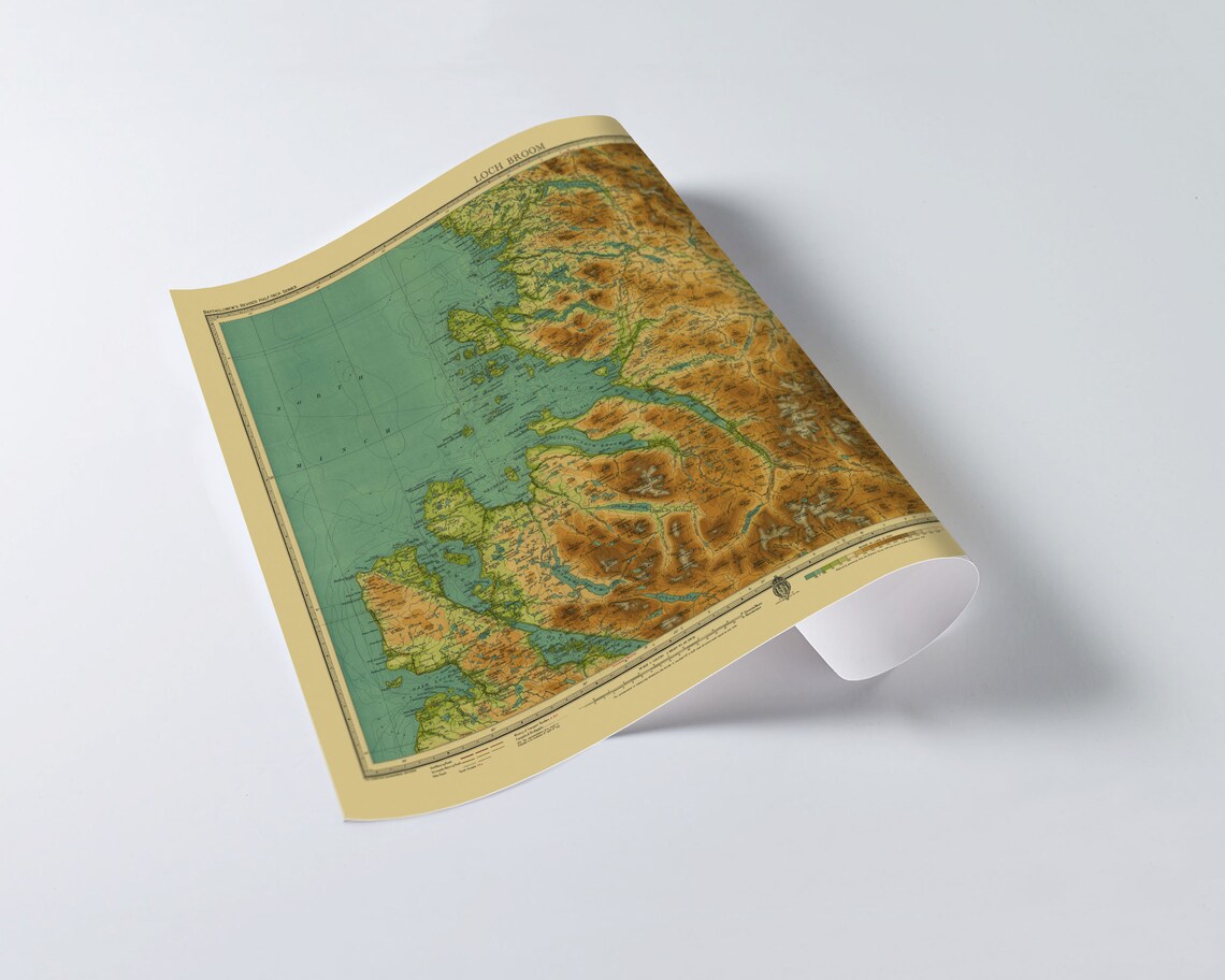 Loch Broom Old Map of Ullapool Gairloch Poolewe Asynt - Etsy UK