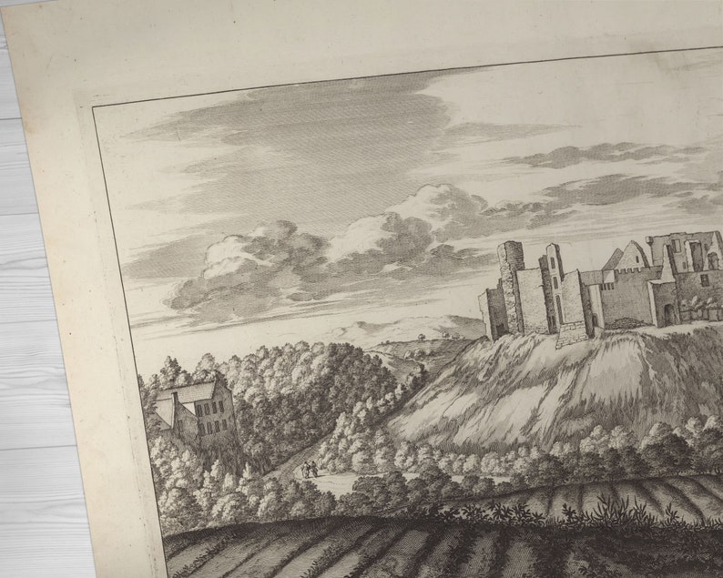 The Prospect of Bothwell Castle Historical Scottish Town Drawing ...