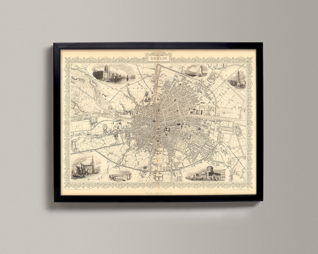 Old Map of Dublin, Historical Map of Dublin, Ireland | Fine Art Print ...