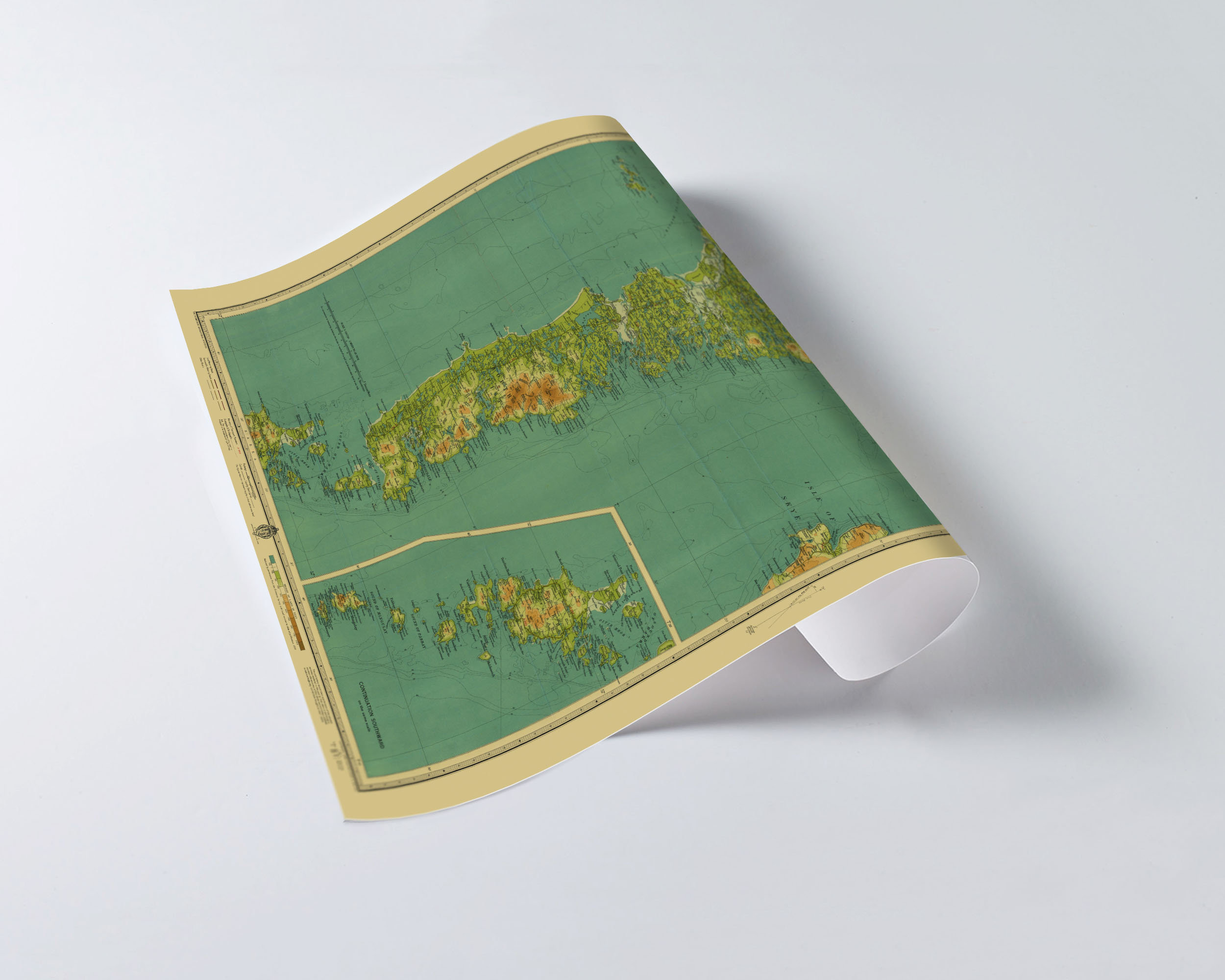 Vintage Map Uists & Barra Berneray Mingulay Sandray - Etsy