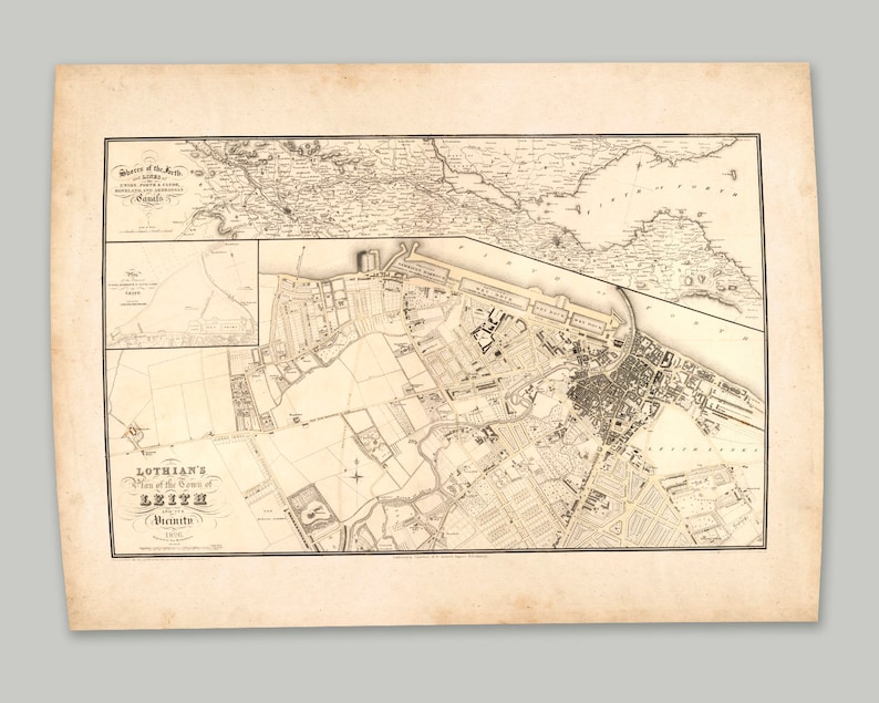 Old Map Of Leith Old Map Print Leith Old Map Leith | Etsy