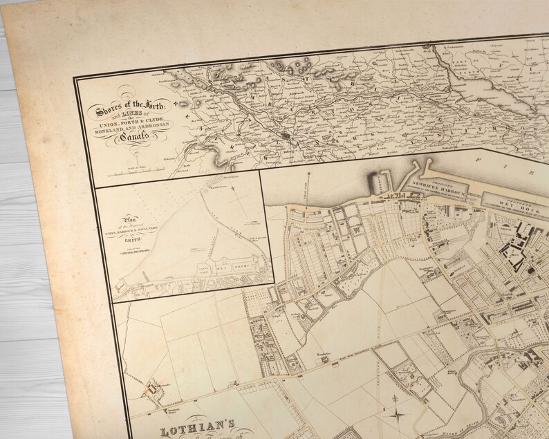 Old Map of Leith | Old Map Print | Leith Old Map, Leith Vintage Map ...