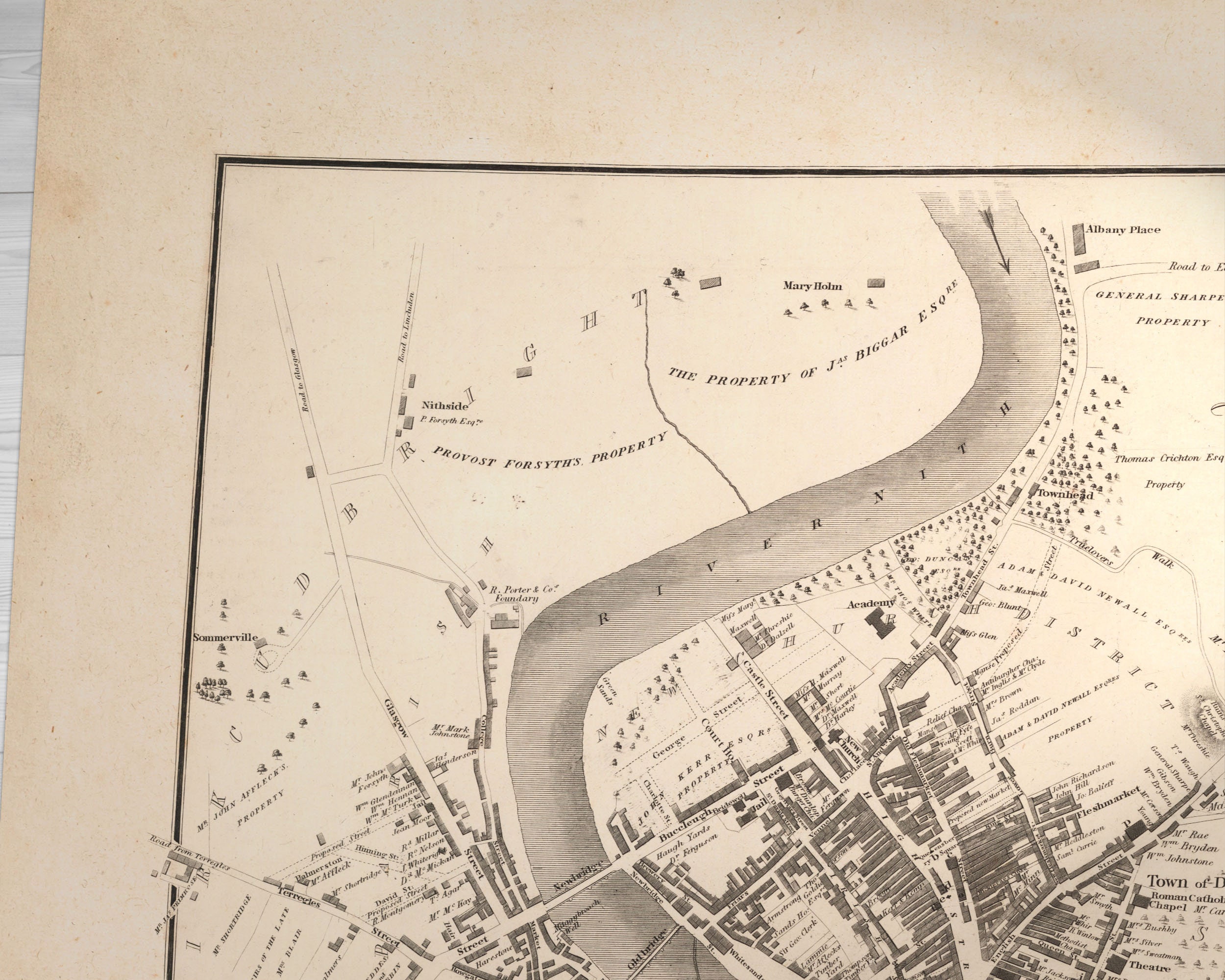 Dumfries and Maxwelltown Old Map | Fine Art Print | Vintique Home Wall ...